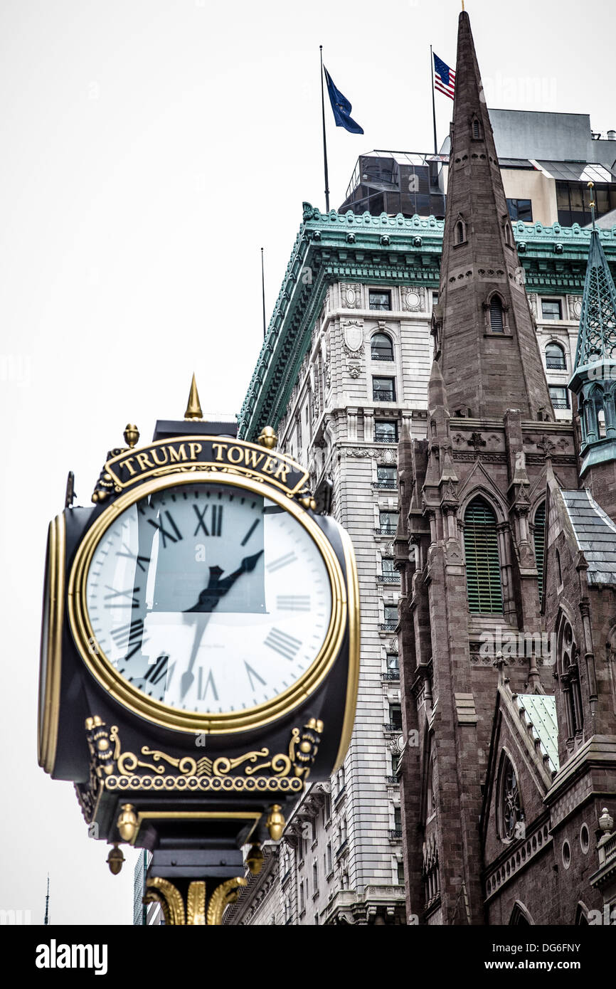 The clock at Trump Tower, New York Stock Photo - Alamy