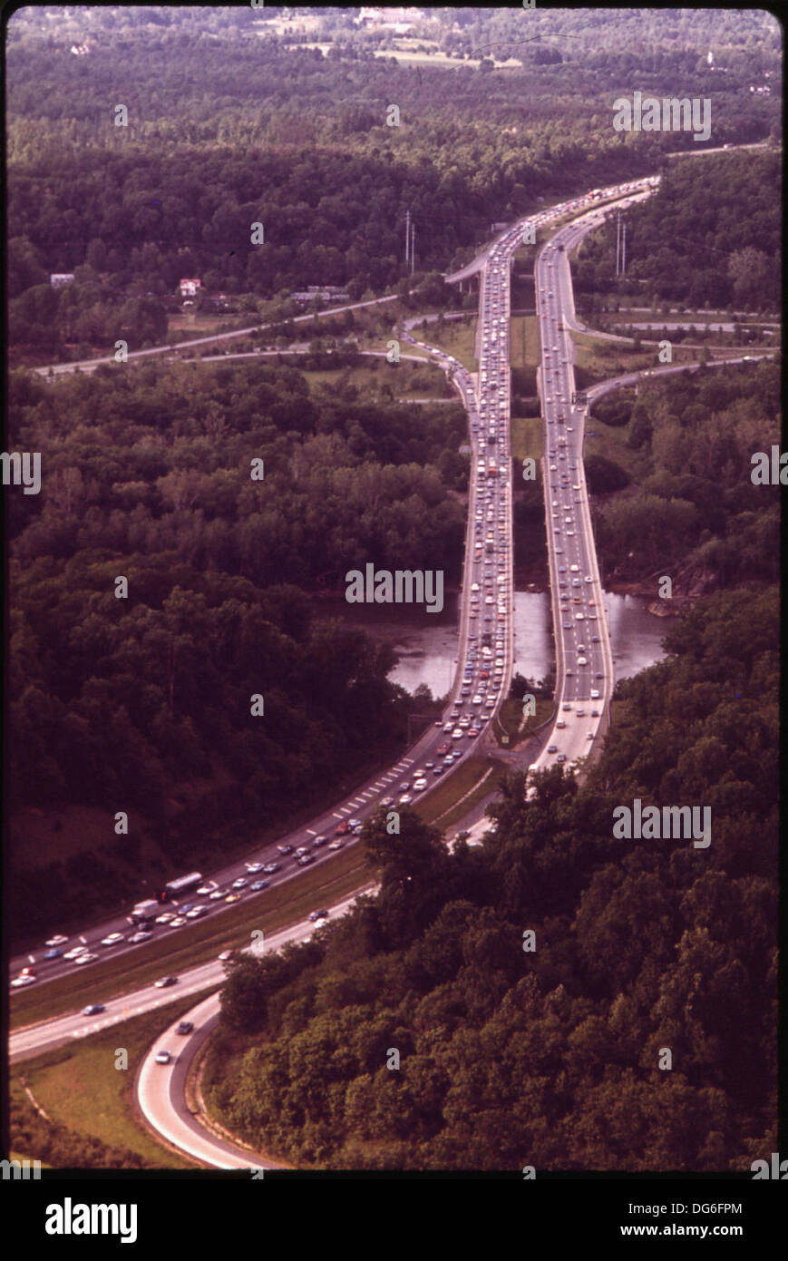 The Beltway Bridge over the Potomac River offers a view of the ...