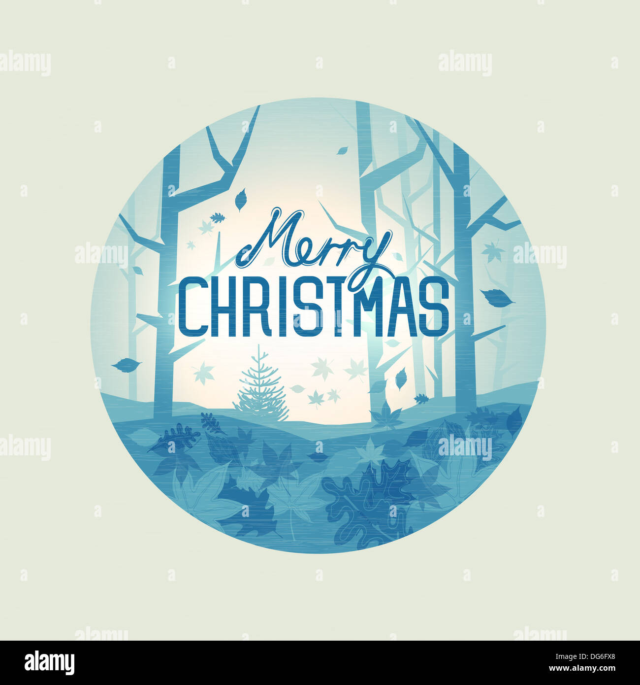 Mystic Christmas Forest - vector landscape illustration Stock Photo - Alamy