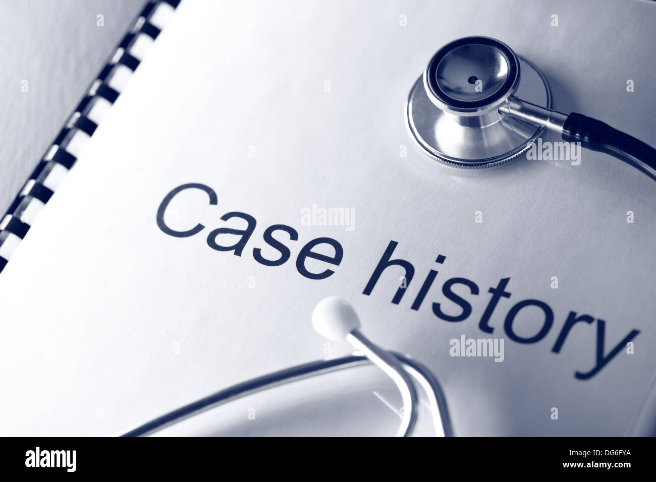 Case history and stethoscope on black Stock Photo - Alamy