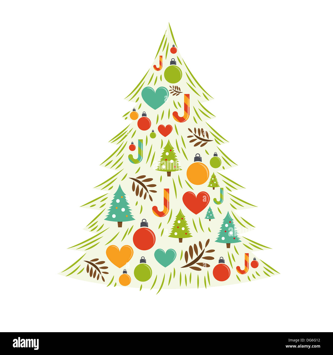 Christmas Tree Card Vector. Vector illustration Stock Photo - Alamy