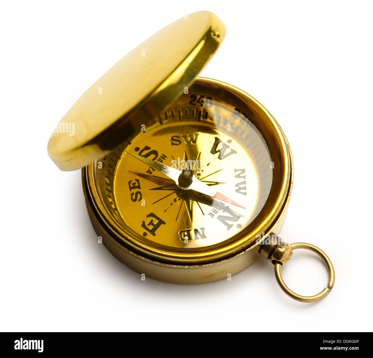 Golden vintage compass Stock Photo - Alamy