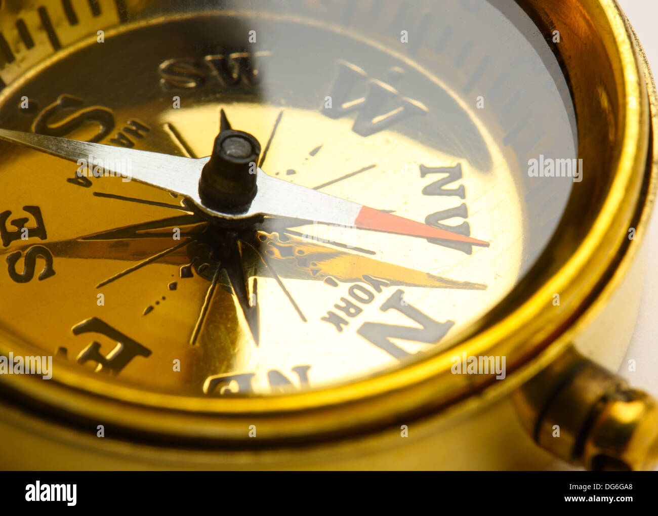 Golden vintage compass Stock Photo - Alamy