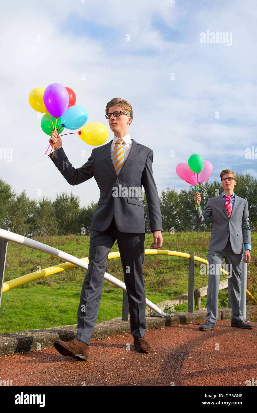Man walking with balloons hi-res stock photography and images - Alamy