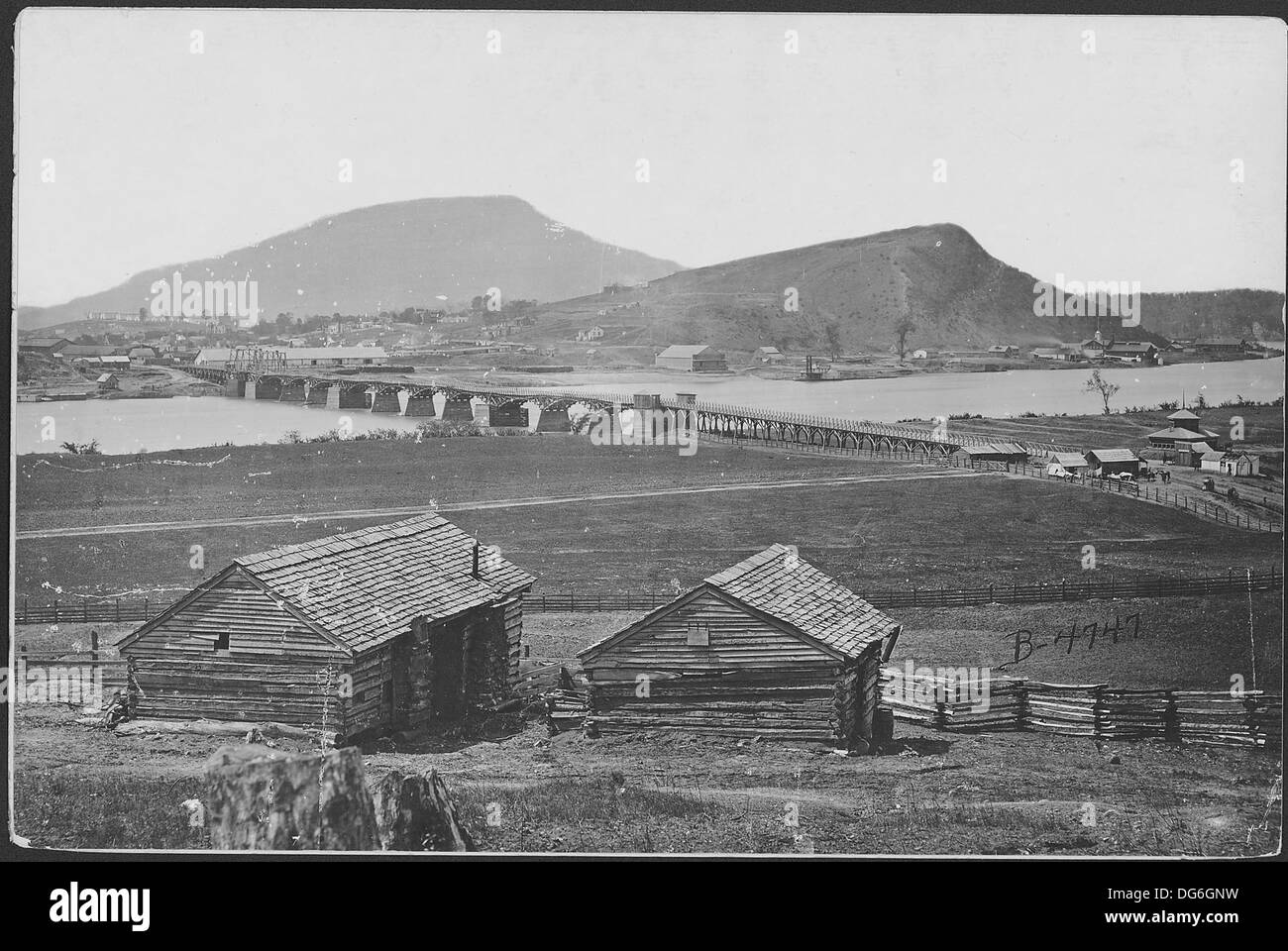 This photograph shows the military bridge across the Tennessee River in ...