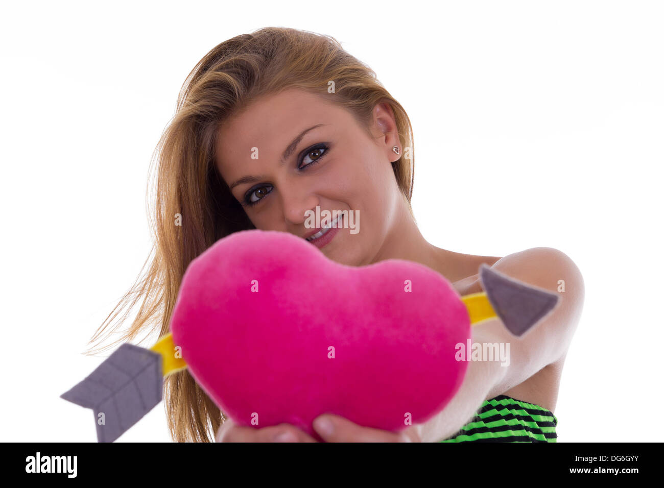 girl gives her heart Stock Photo - Alamy