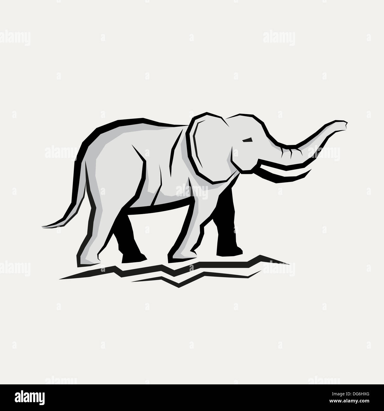 Grey Elephant Vector illustration Stock Photo - Alamy
