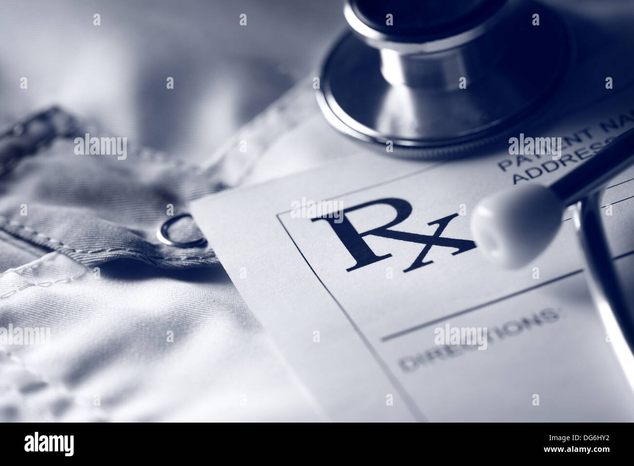 Stethoscope and patient list on doctor's smock Stock Photo - Alamy