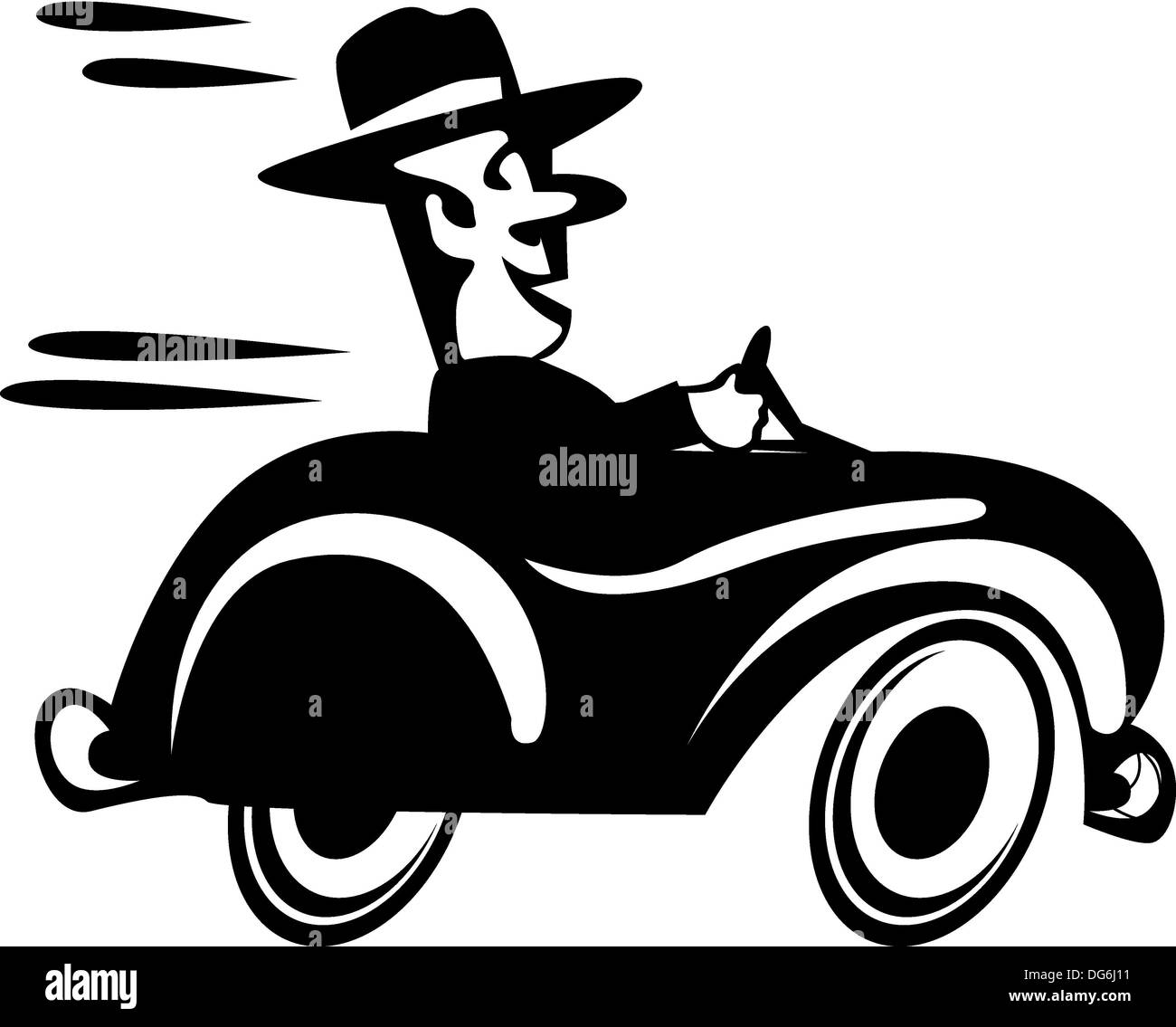Classic convertible driving Cut Out Stock Images & Pictures - Alamy
