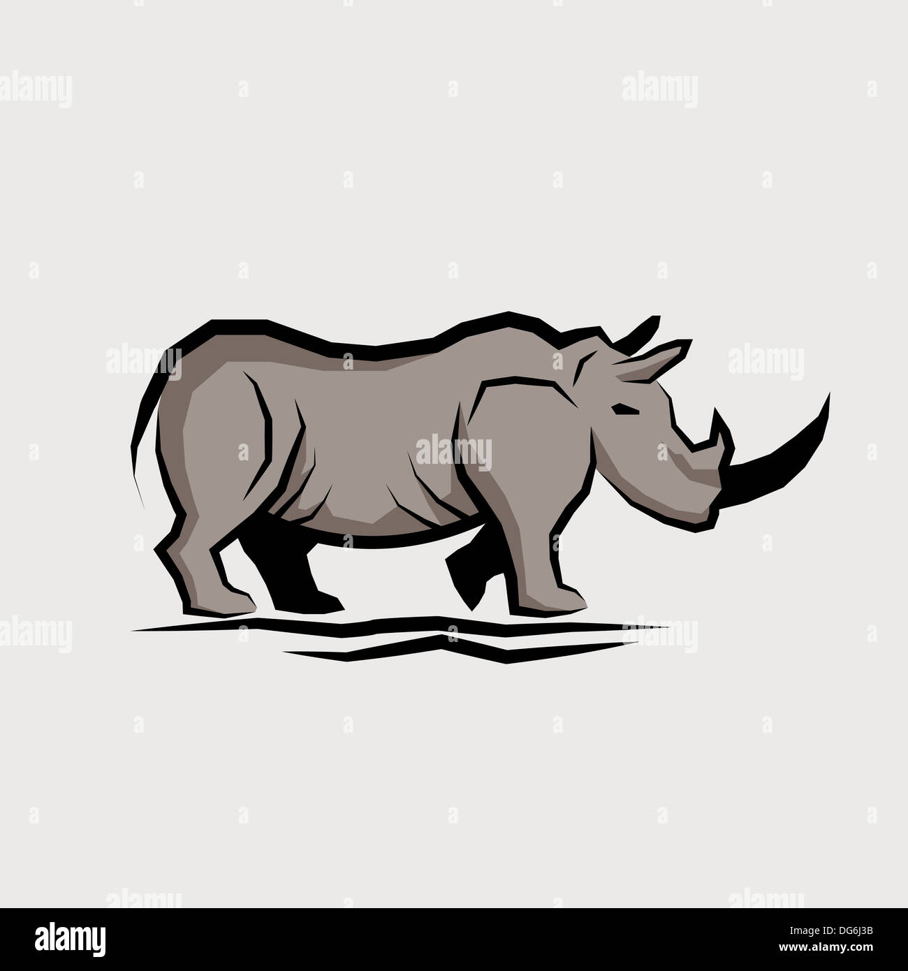 Walking rhino vector illustration hi-res stock photography and images ...