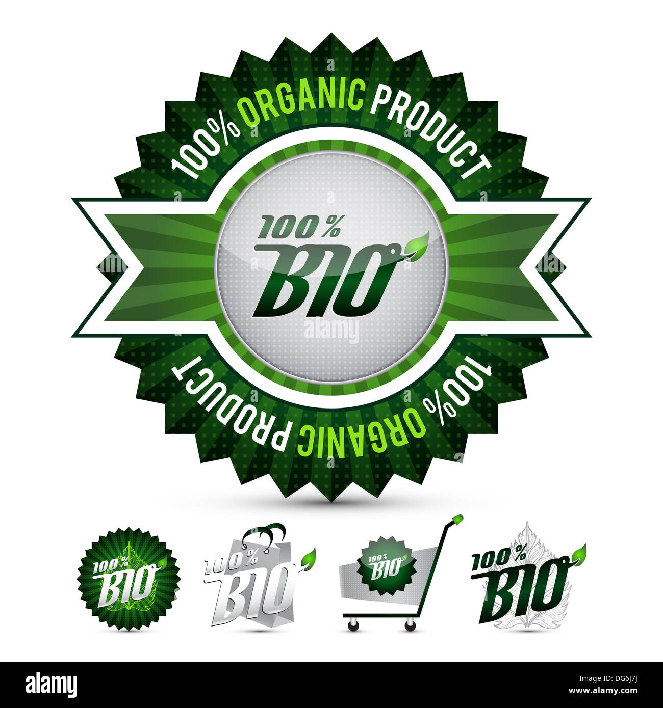 five bio labels made from several transparent layers for a rich ...