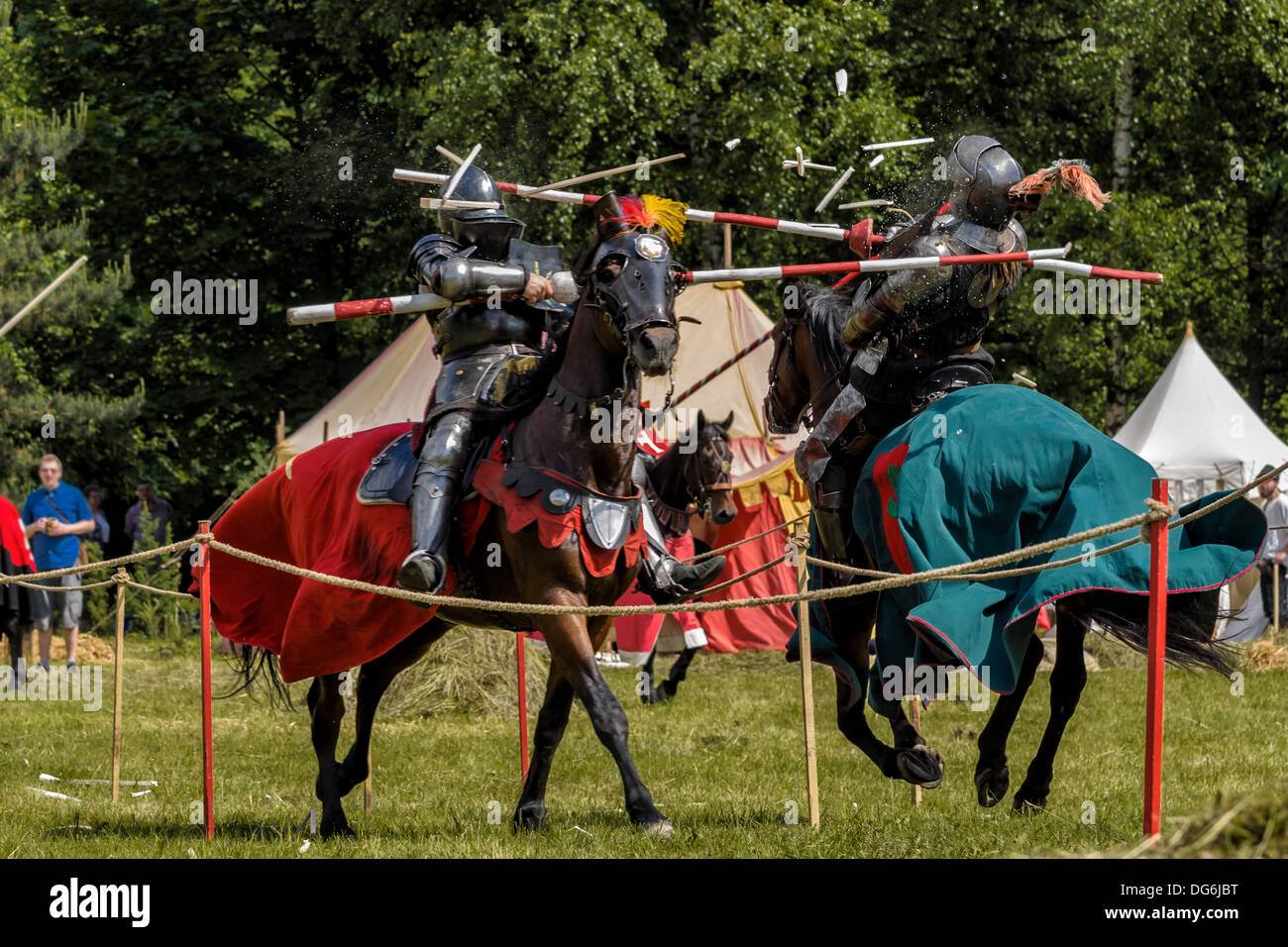 Red knight joust medieval jousting hi-res stock photography and images ...