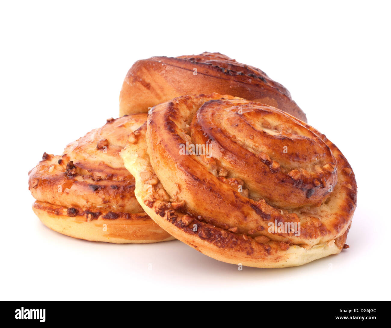 Homemade cream roll isolated on white background Stock Photo - Alamy