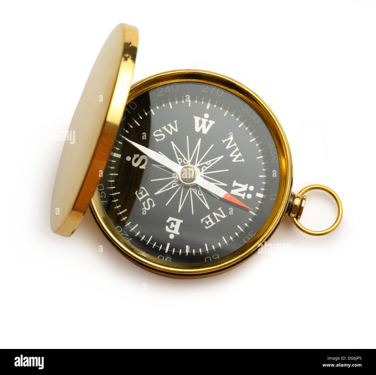 Golden vintage compass Stock Photo - Alamy