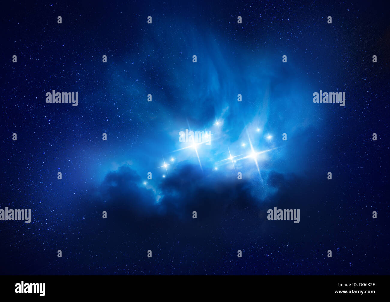 Beautiful rich blue young star formation nebula Stock Photo - Alamy