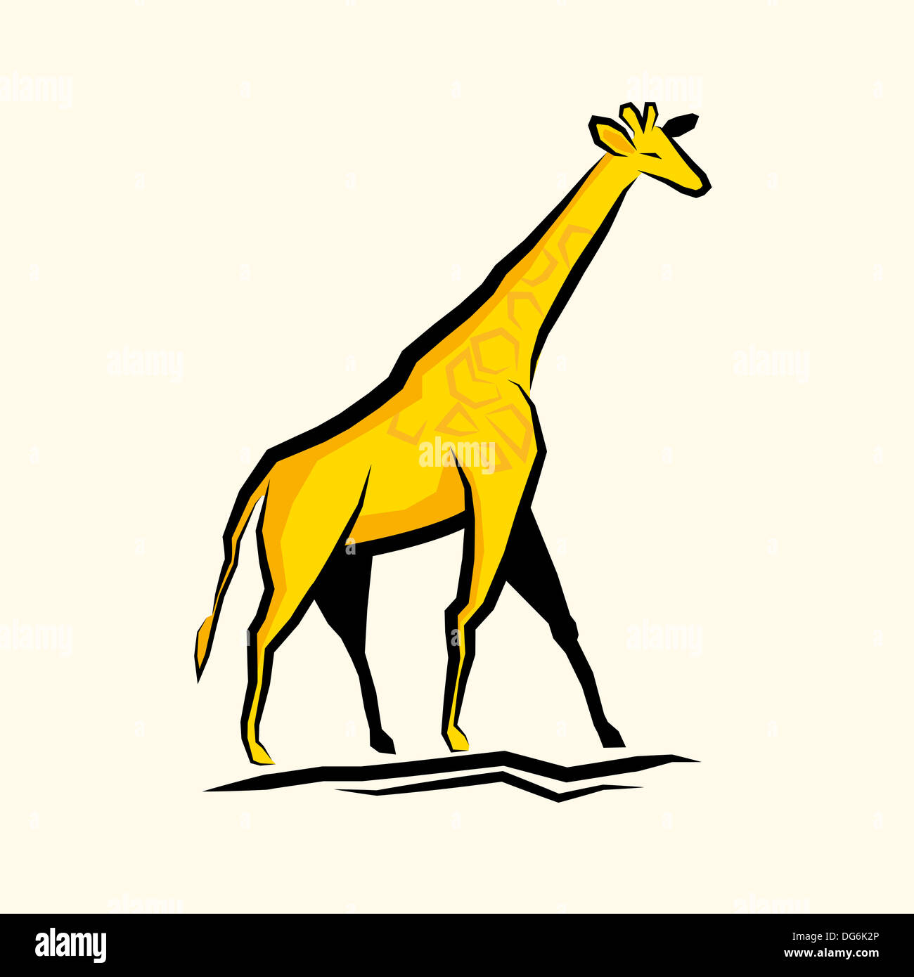 Golden Giraffe Vector illustration Stock Photo - Alamy