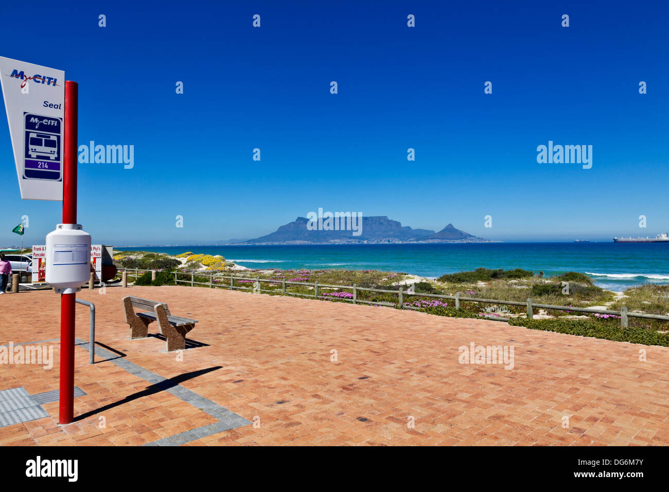 Cape Town, South Africa. A bus stop for the Cape Town MyCiti bus ...