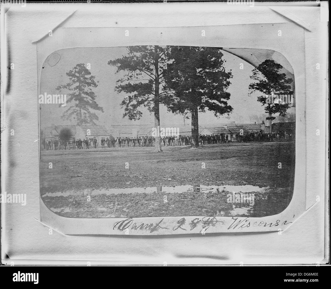 The Camp of the 28th Wisconsin, a Civil War regiment, is depicted in a ...