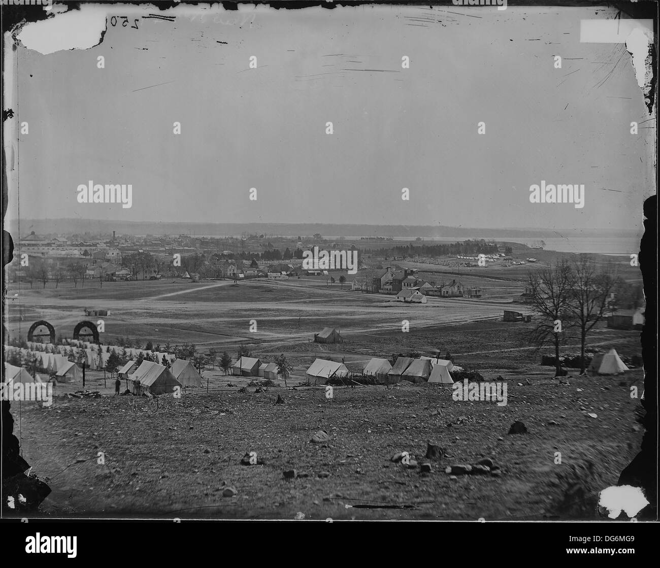 A group of soldiers from the 44th Infantry is seen during camp ...