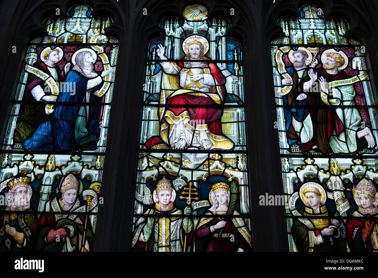 13th Century stained glass window in St Peters Church Berkhamsted ...