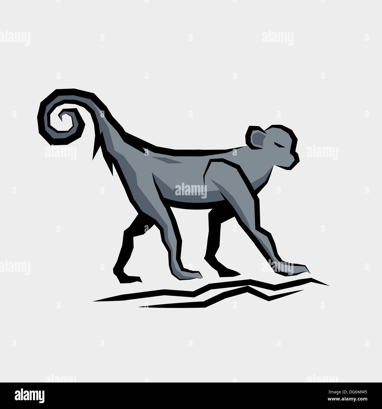 Grey Monkey Vector illustration Stock Photo - Alamy