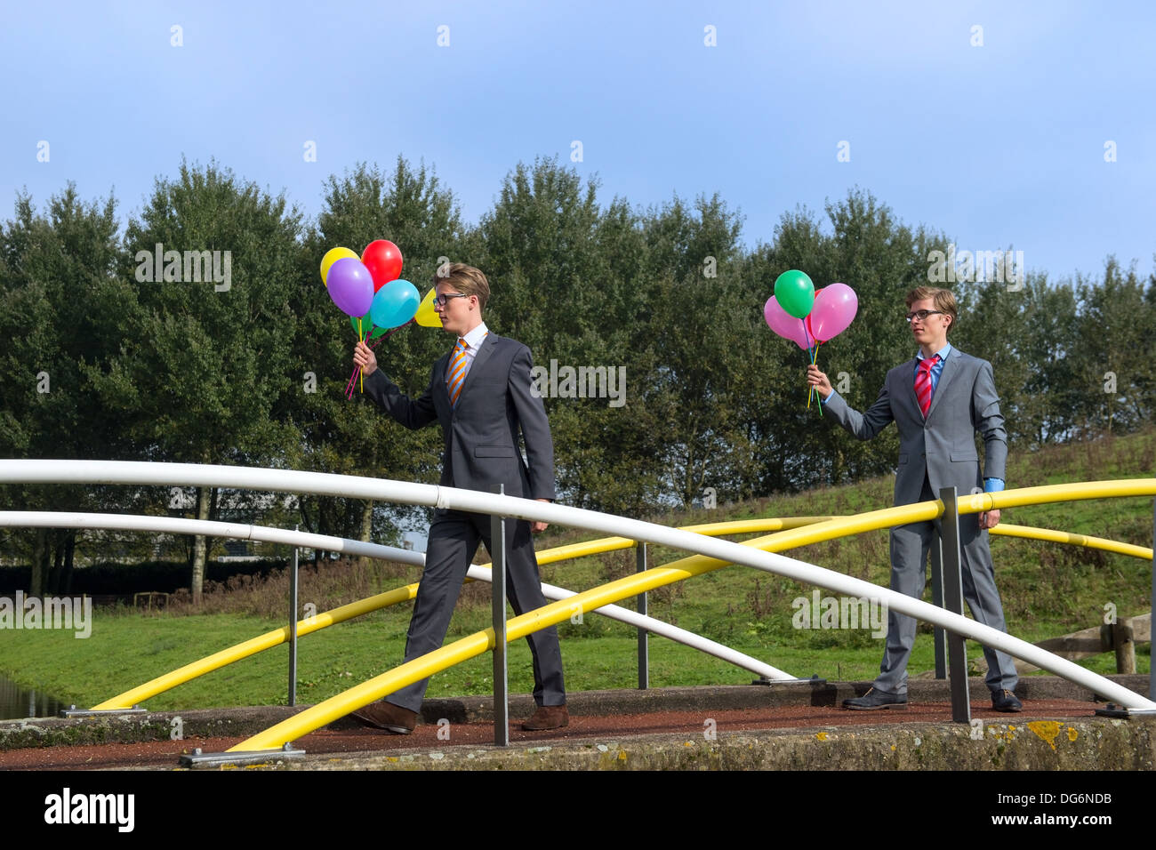 Man with balloons hi-res stock photography and images - Alamy