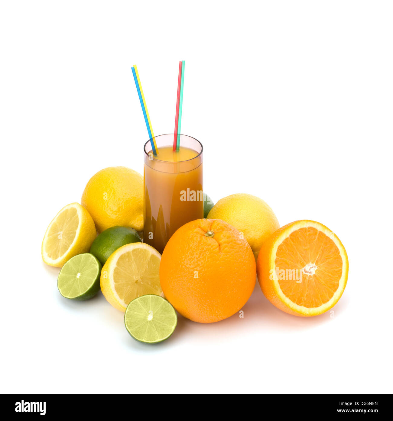 Citrus fruit juice isolated on white background Stock Photo - Alamy