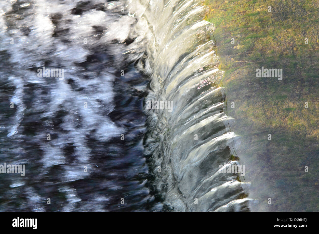Water falling over a weir Stock Photo - Alamy