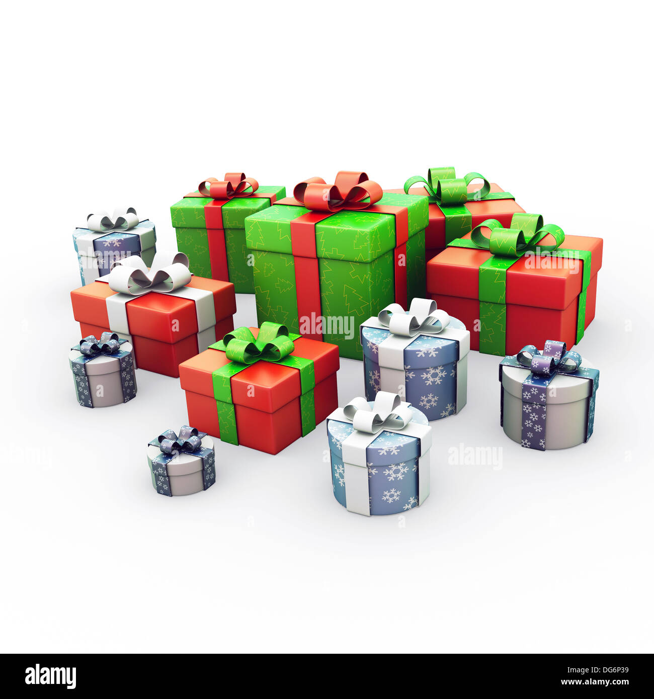 Lot of Christmas Gift Boxes Stock Photo - Alamy