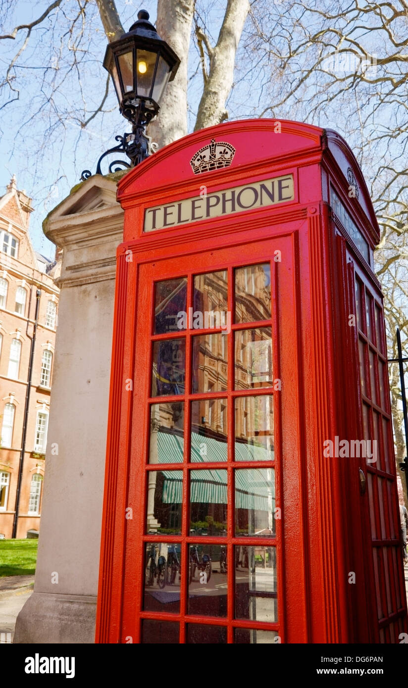 A red telephone box, London, UK Stock Photo - Alamy