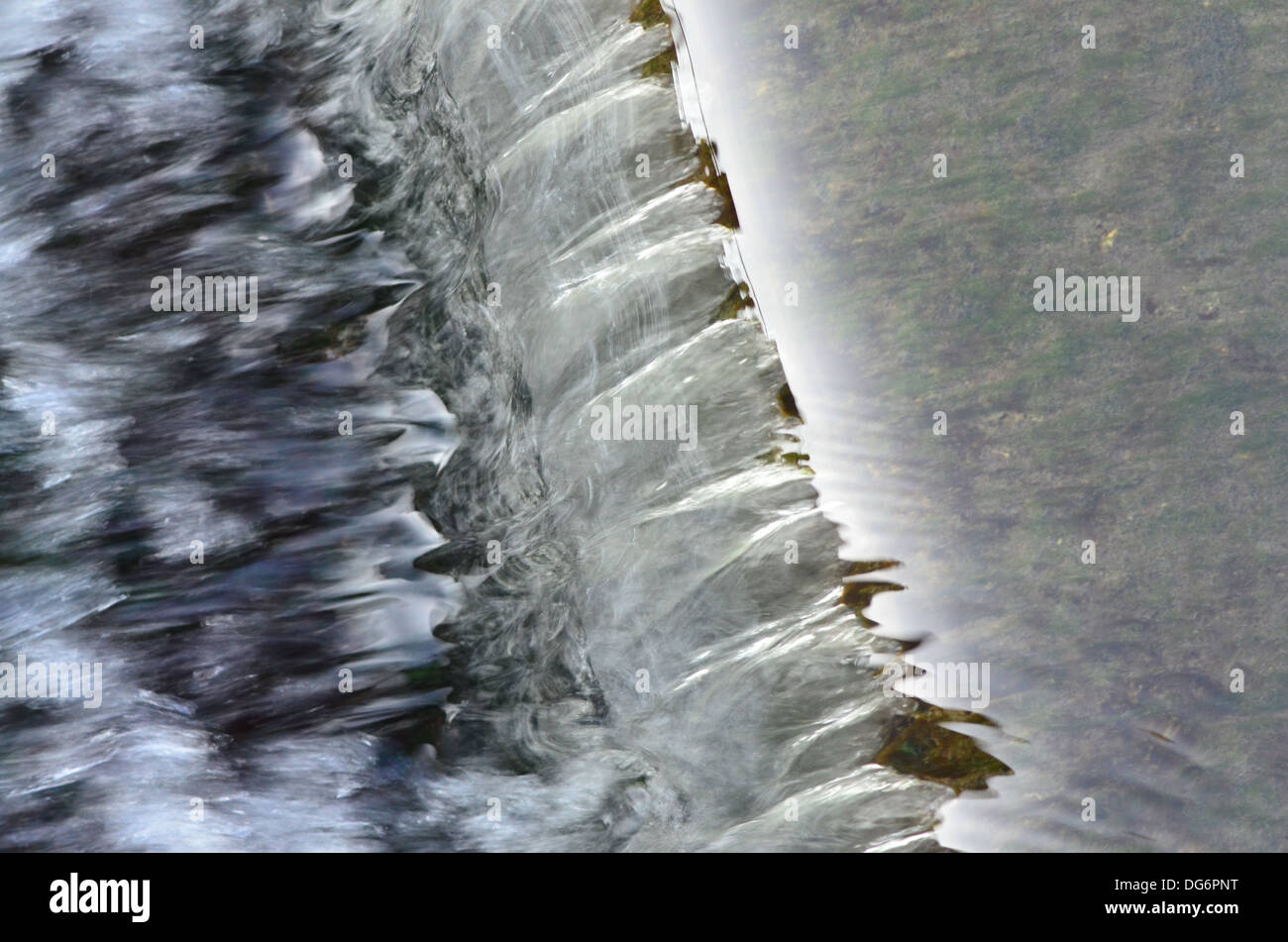 Water falling over a weir Stock Photo - Alamy