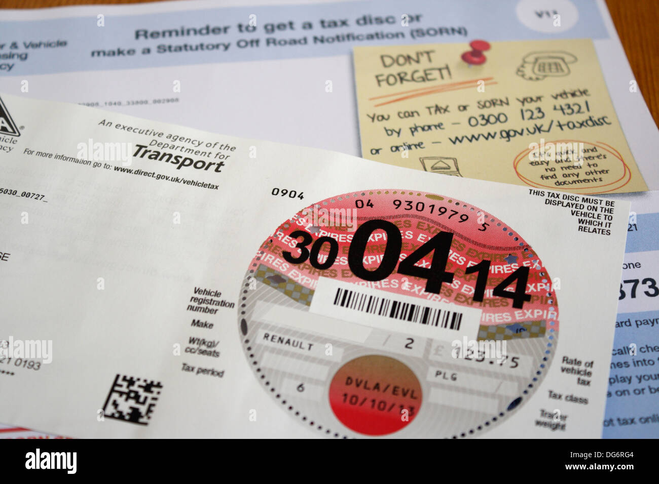 Tax disc and uk hi-res stock photography and images - Alamy