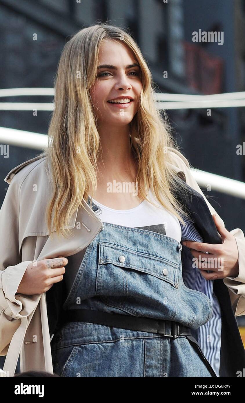 New York, NY, USA. 14th Oct, 2013. Cara Delevingne on location for DKNY ...