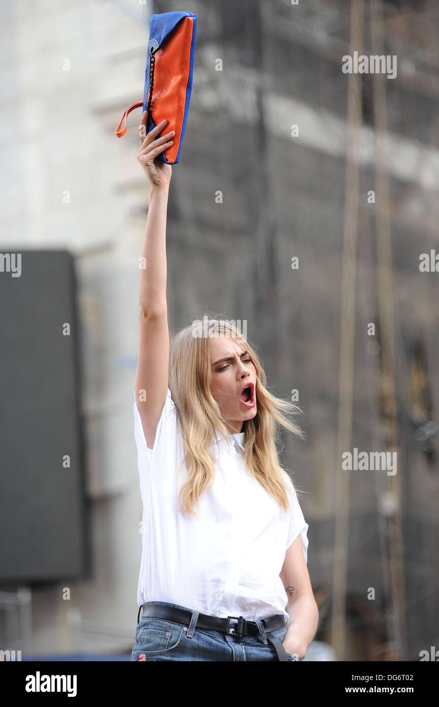 New York, NY, USA. 14th Oct, 2013. Cara Delevingne on location for DKNY ...