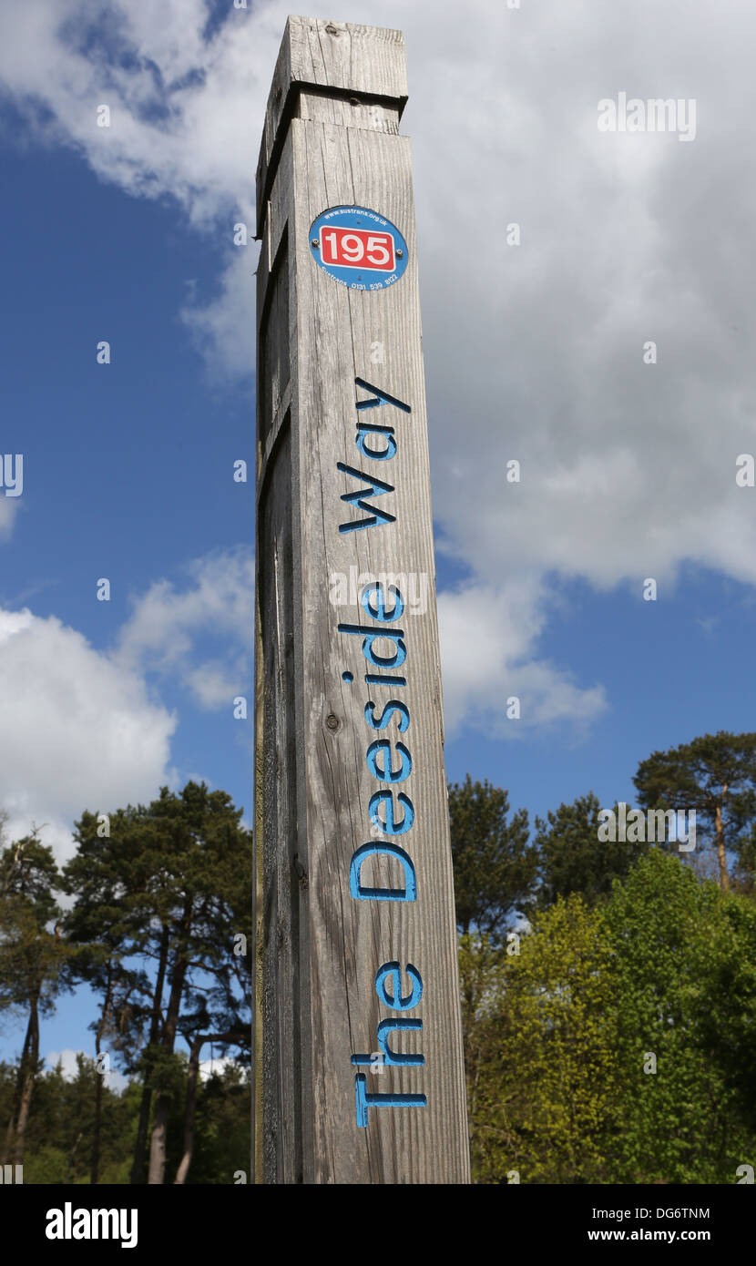 Deeside Way sign, a former railway line now used as a cycle and walking ...