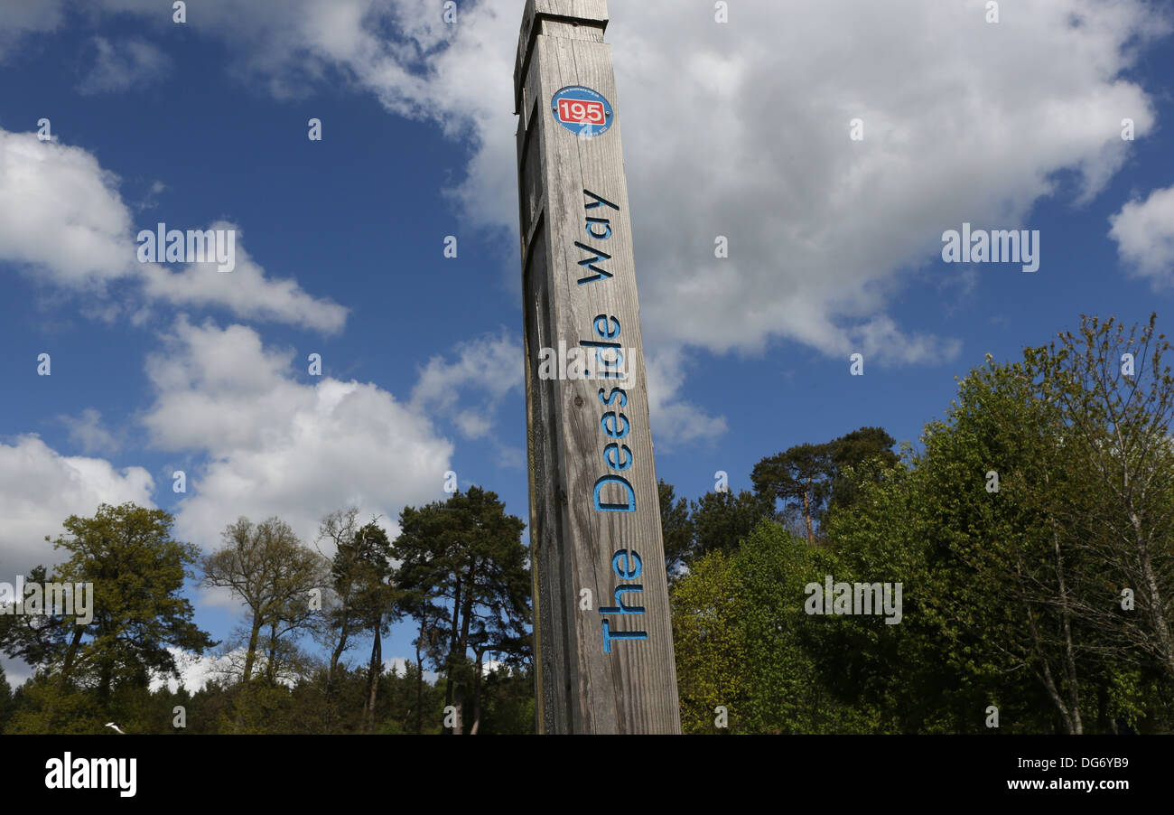 Deeside Way sign, a former railway line now used as a cycle and walking ...