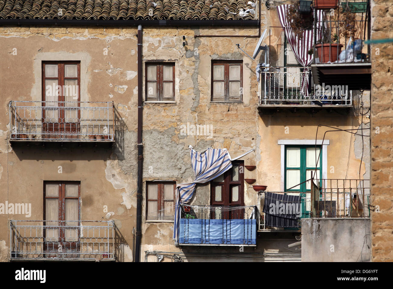Balconies, Sicily, Italy Stock Photo - Alamy