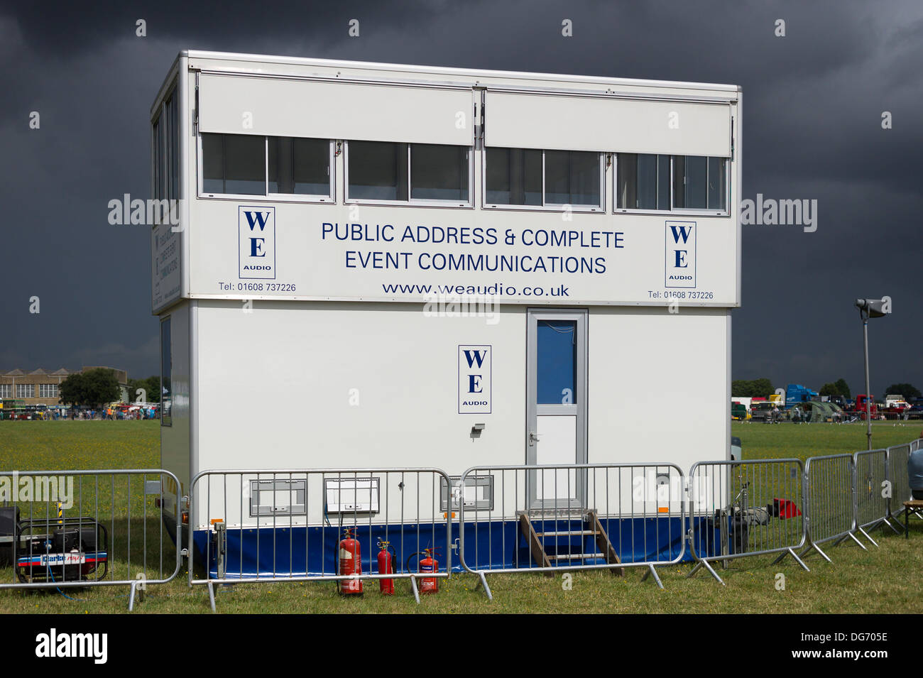 Public address tower in place for event at South Cerney Gloucestershire ...