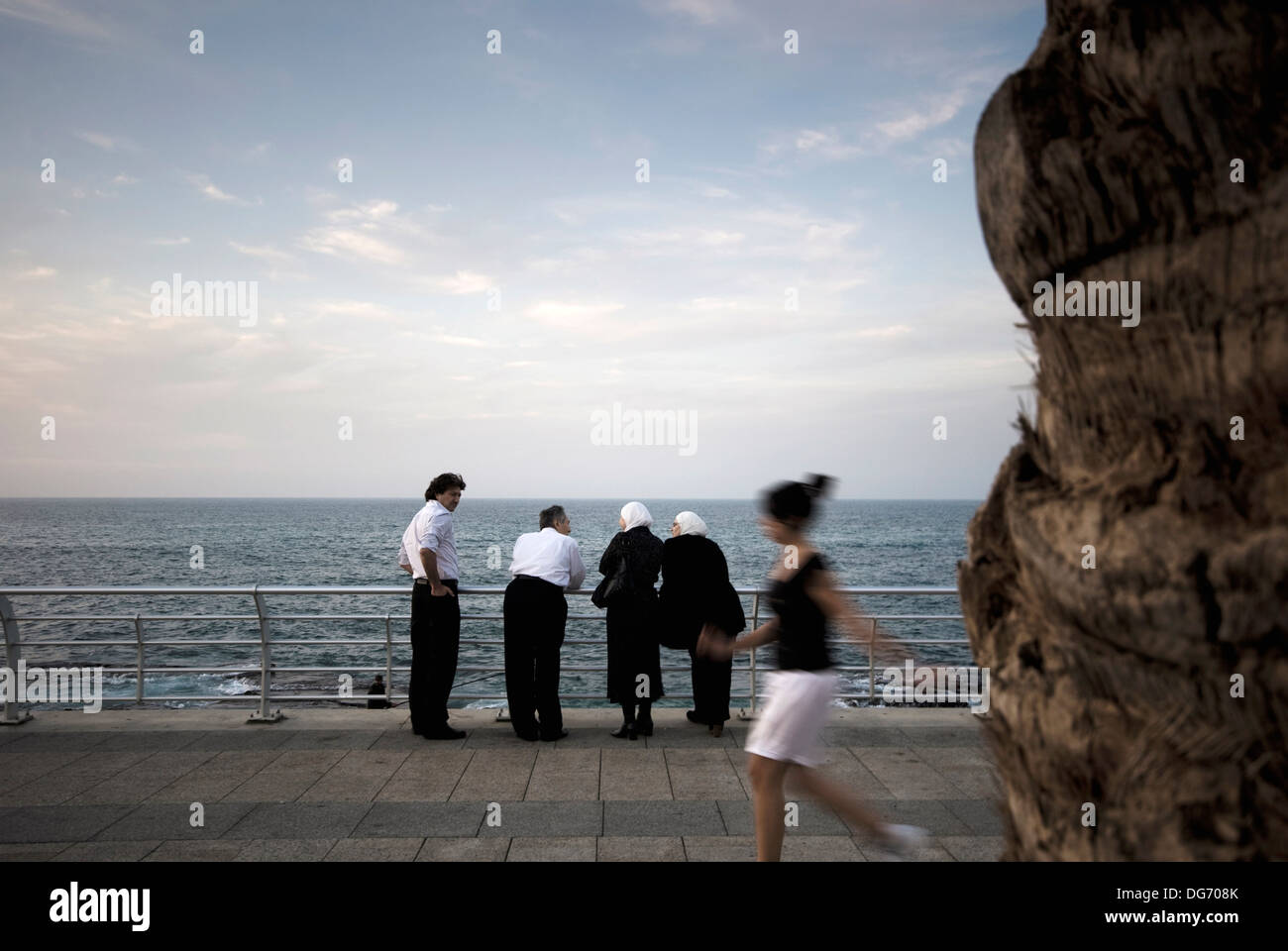 People walking beirut corniche hi-res stock photography and images - Alamy