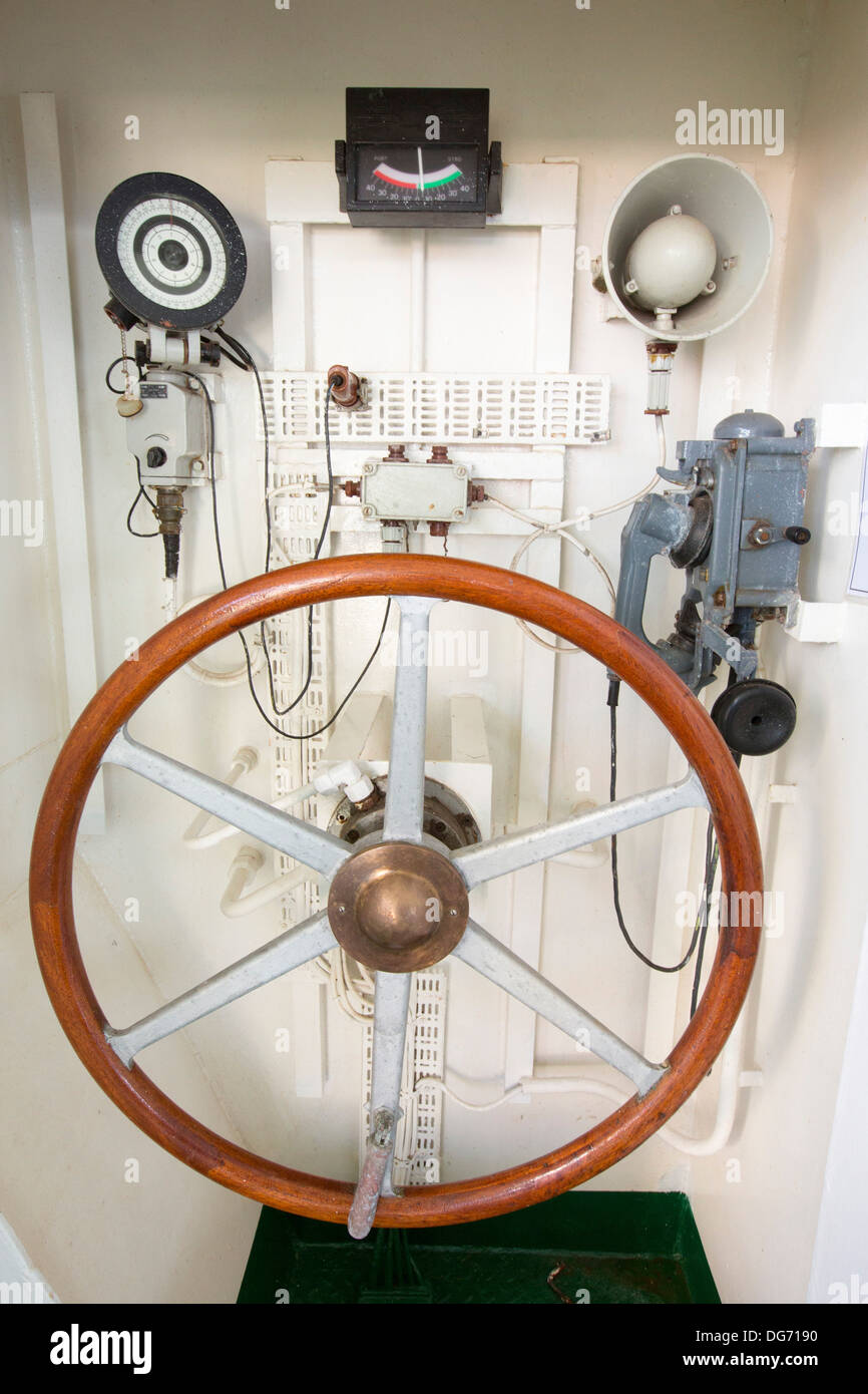 The manual emergency steering system on the Russian research vessel ...