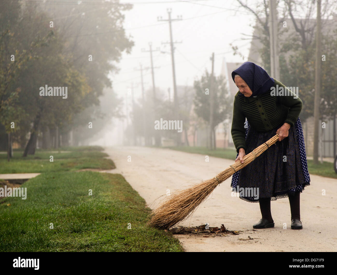 Slovak woman working on the street Stock Photo - Alamy