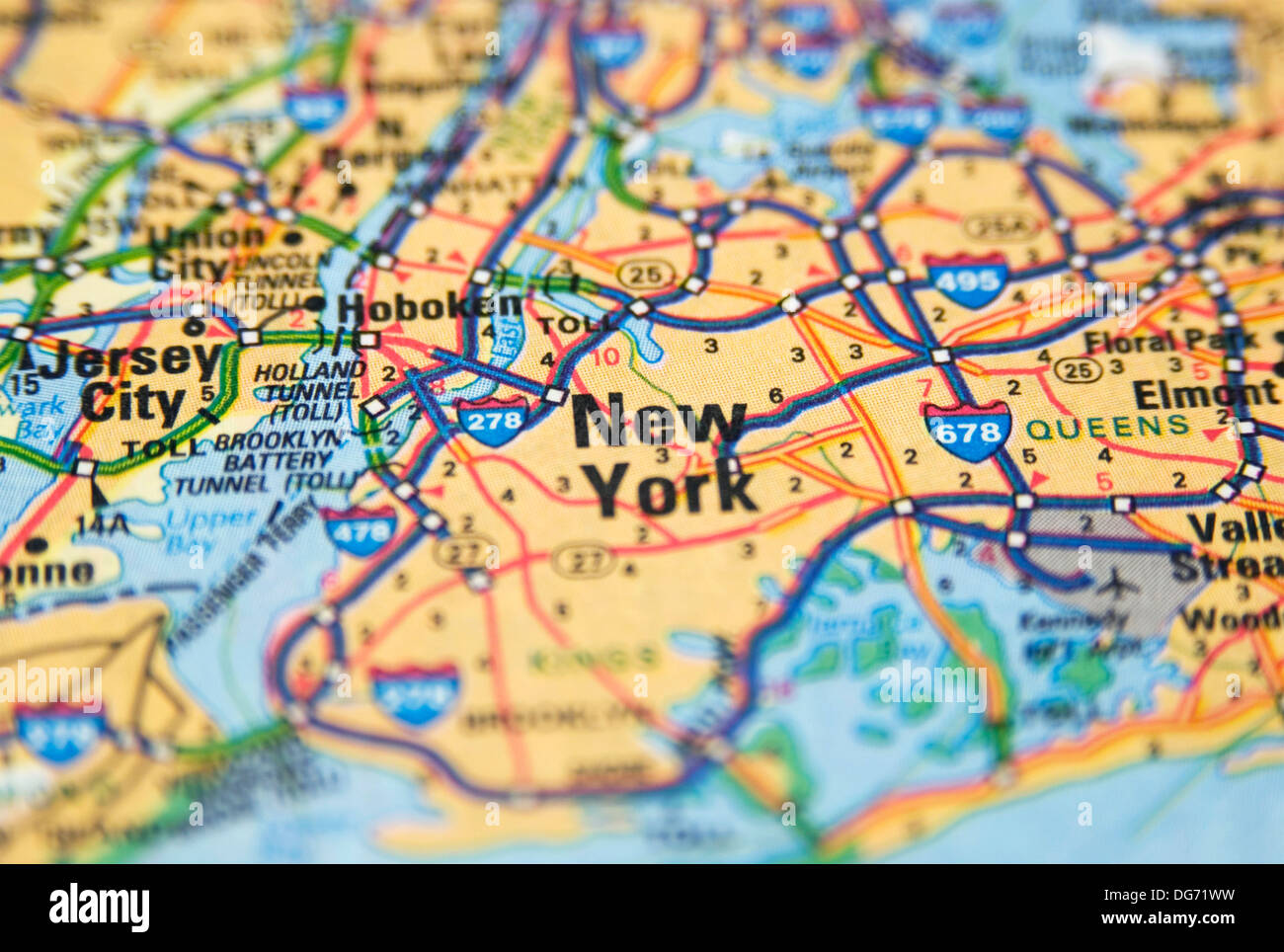 New york road map hi-res stock photography and images - Alamy