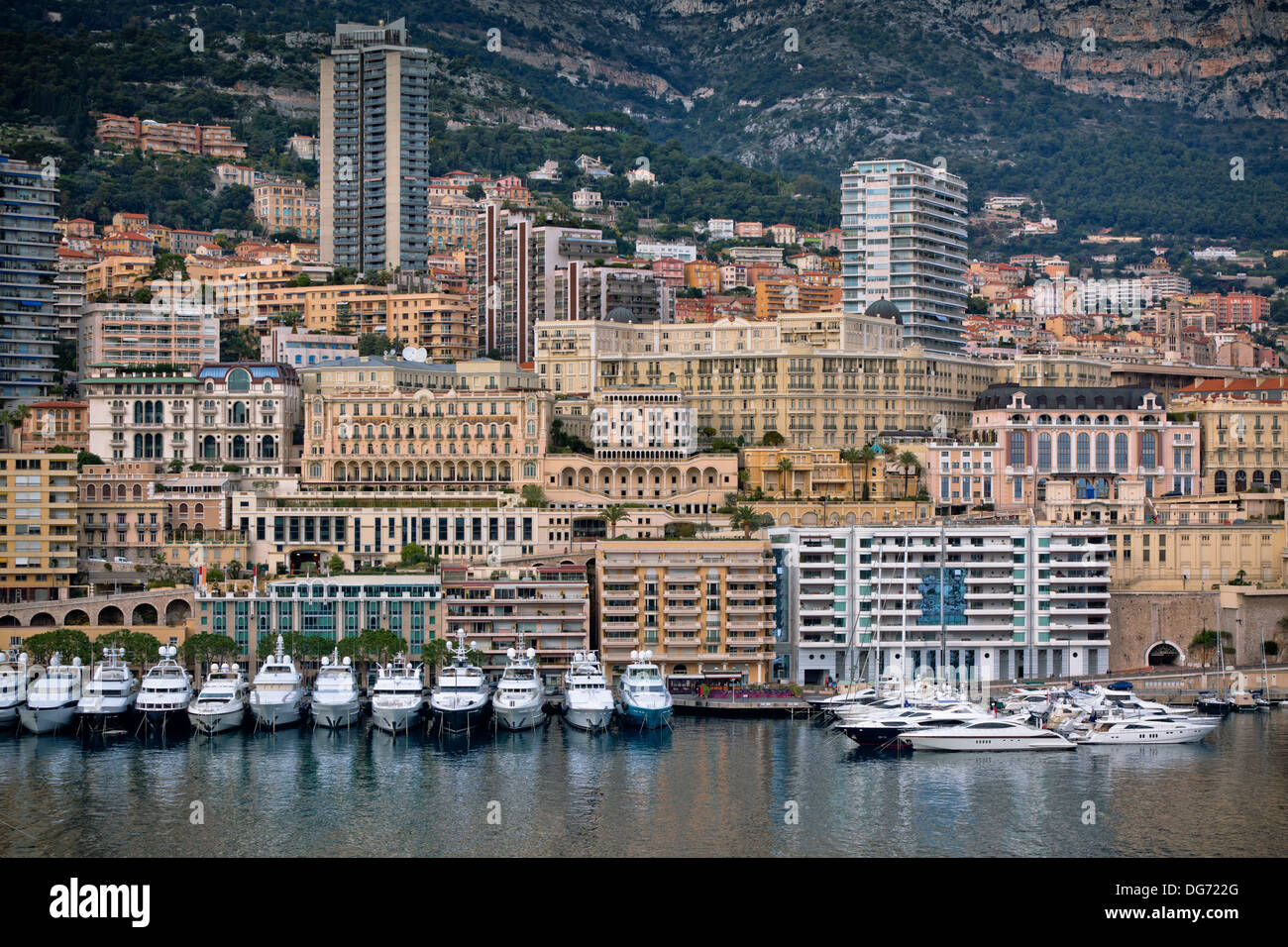 Monaco Harbour, Monte Carlo, view. Horizontal shot Stock Photo - Alamy
