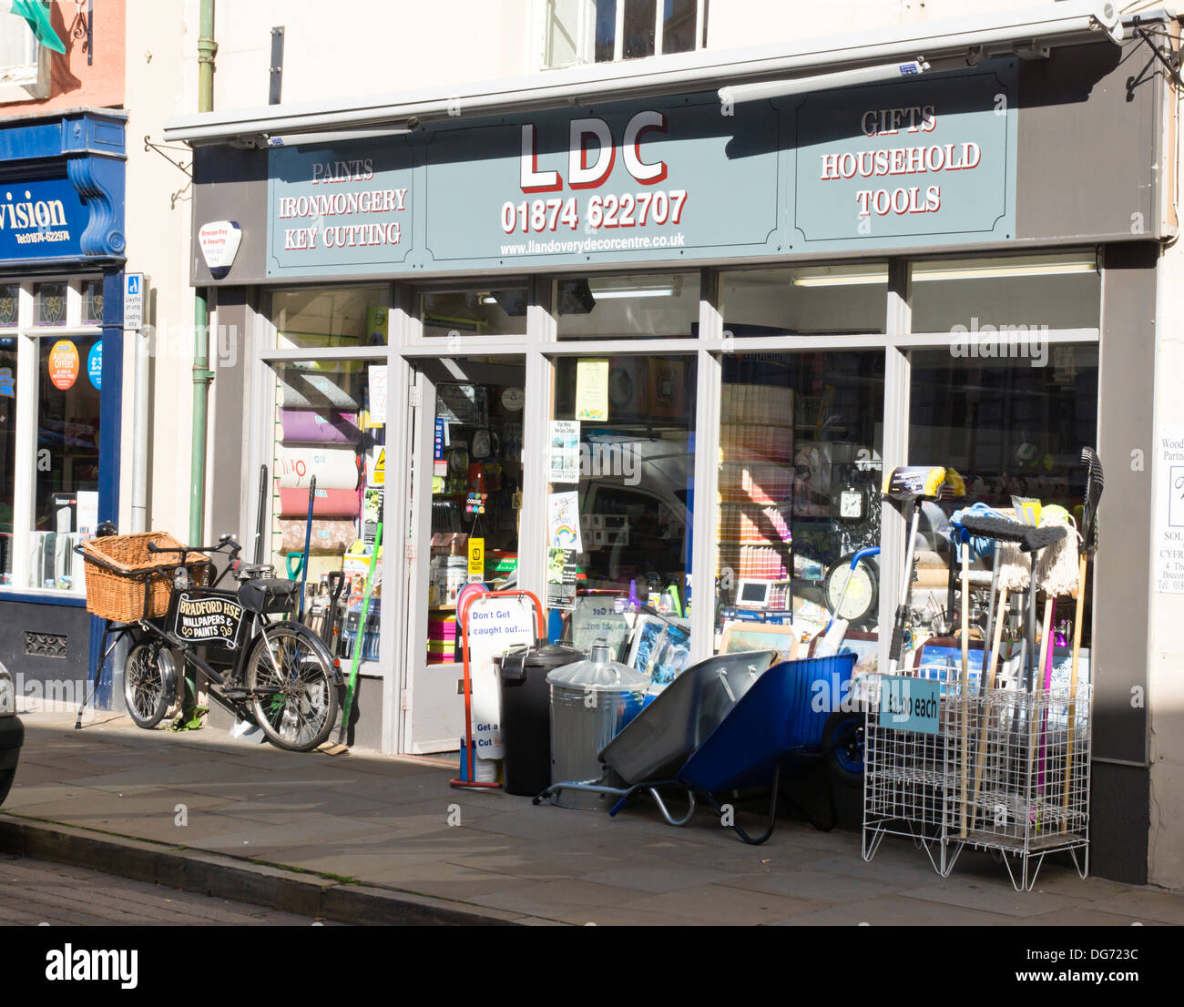 Brecon a small rural town in Powys Wales UK LDC hardware shop Stock ...