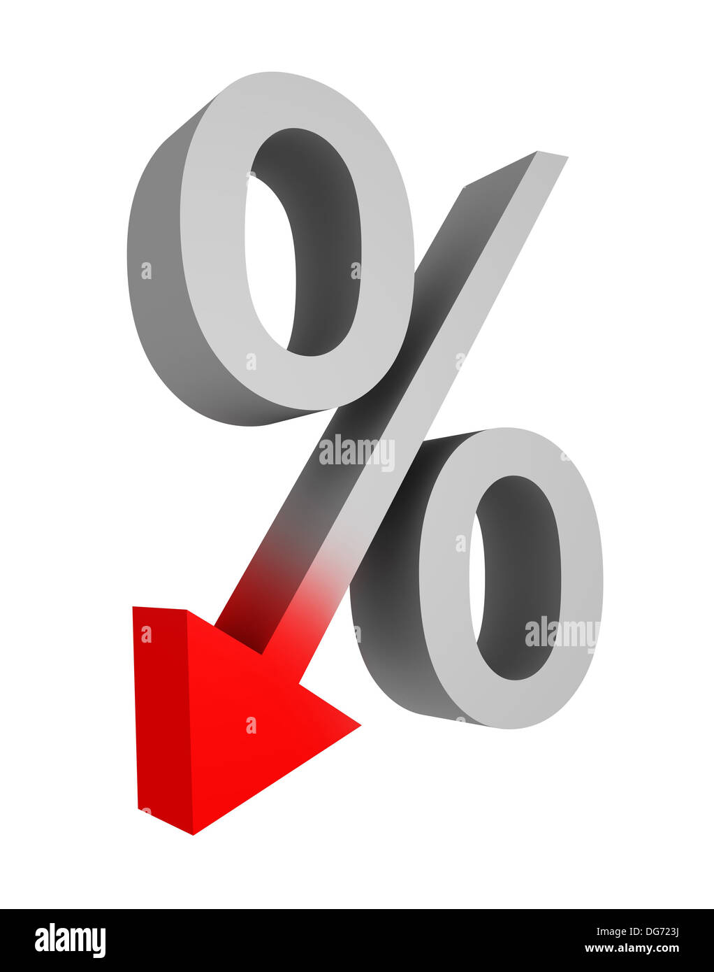 decline percent symbol on white background Stock Photo - Alamy