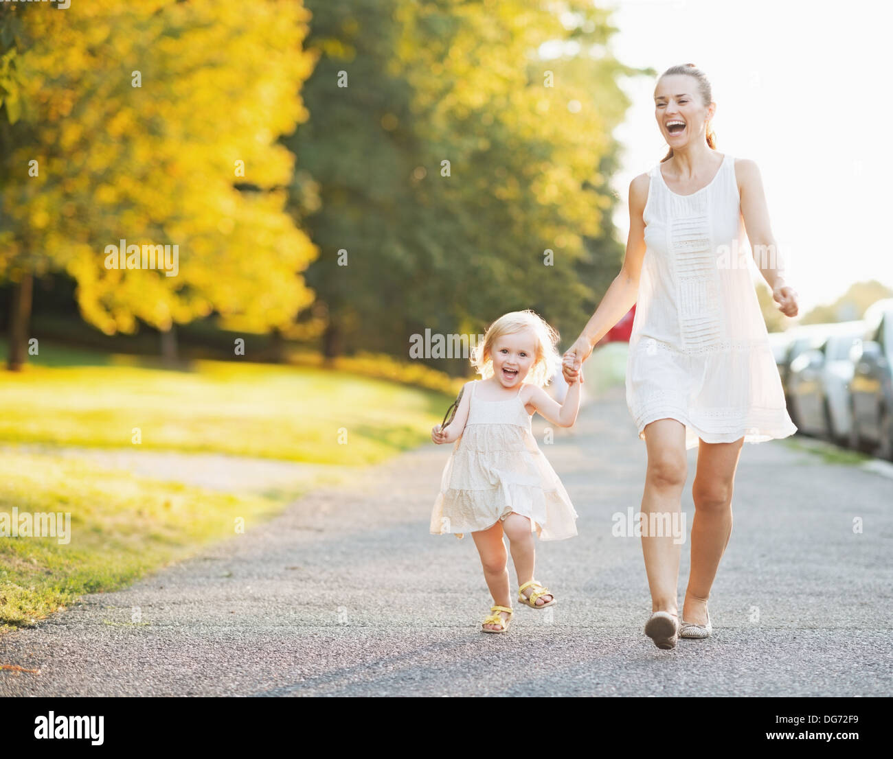Mother child enjoy sunny walk hi-res stock photography and images - Alamy