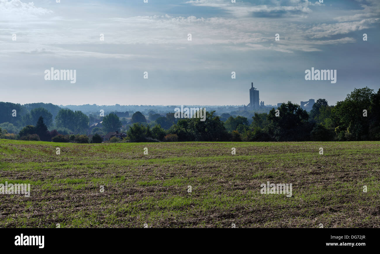 Landscape with distant buildings Stock Photo - Alamy