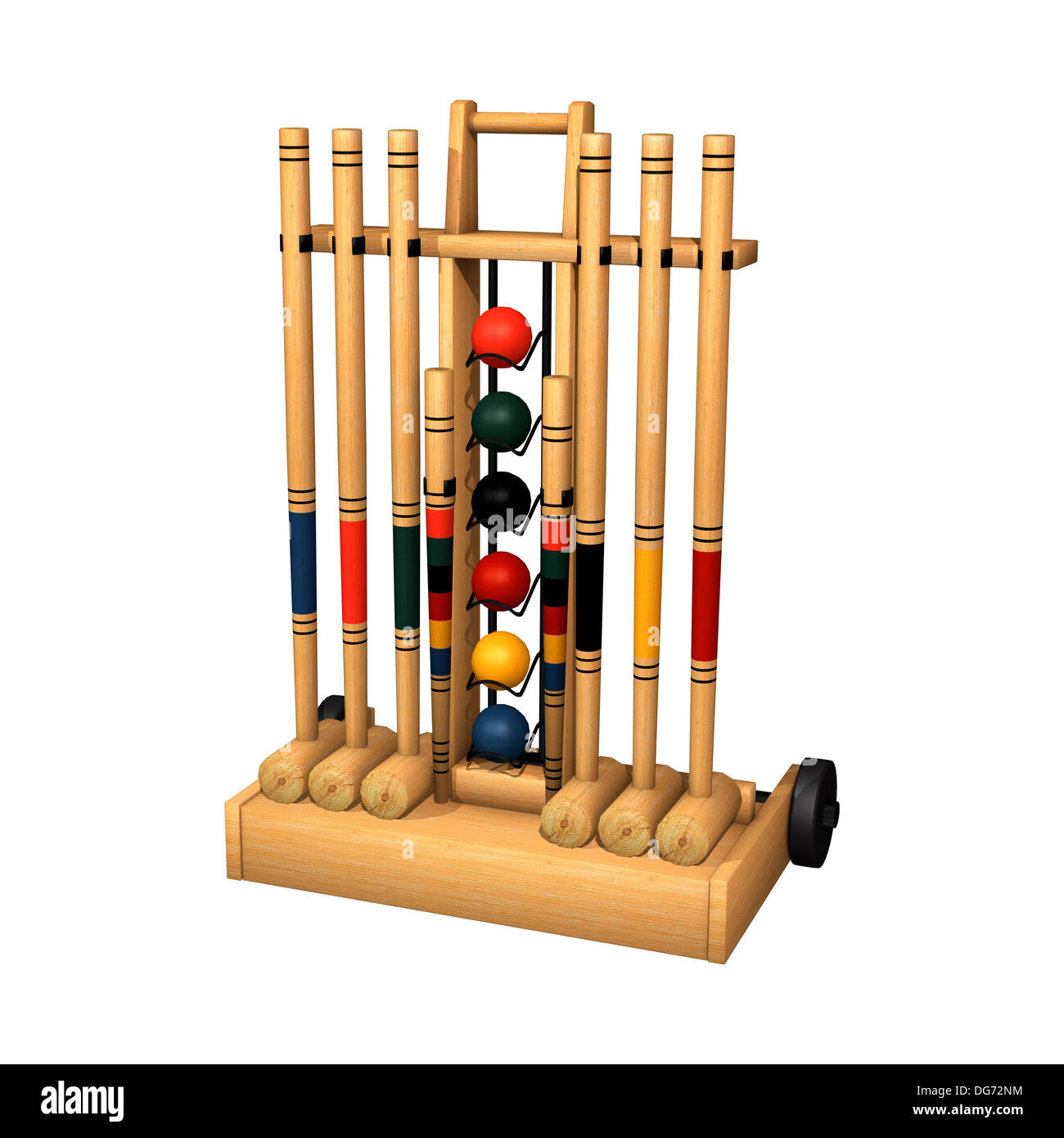 3D digital render of a croquet stand isolated on white background Stock ...