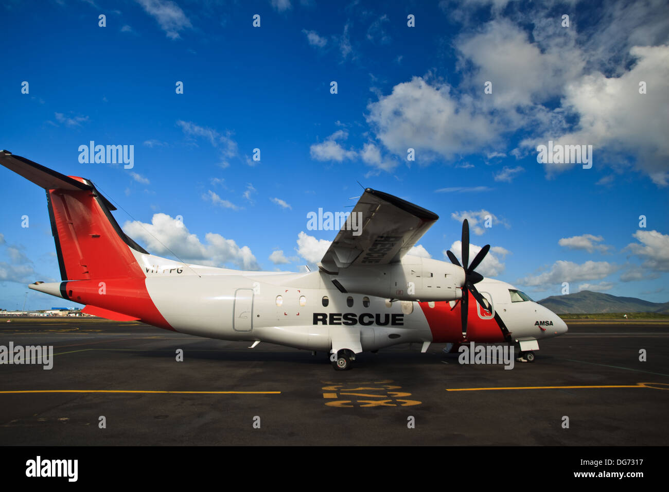 Australian Coastguard rescue plane stationed at Cairns Airport Stock ...