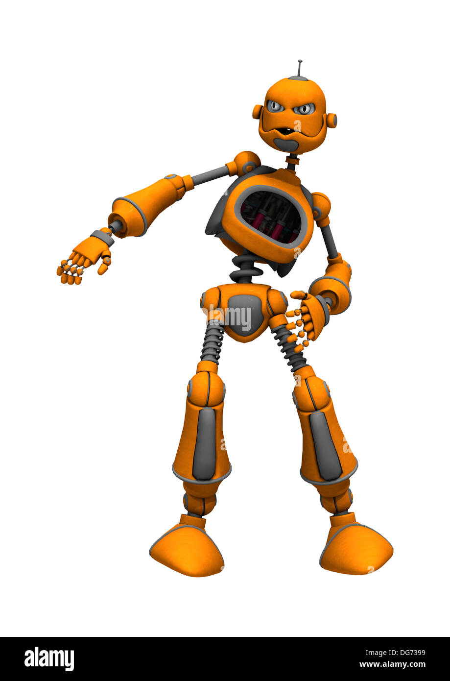 3D digital render of an angry robot isolated on white background Stock ...